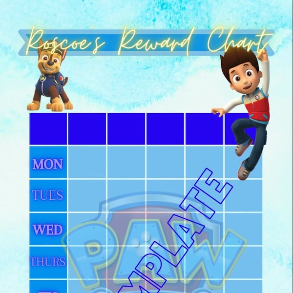 Paw Patrol Potty Training Chart - Etsy