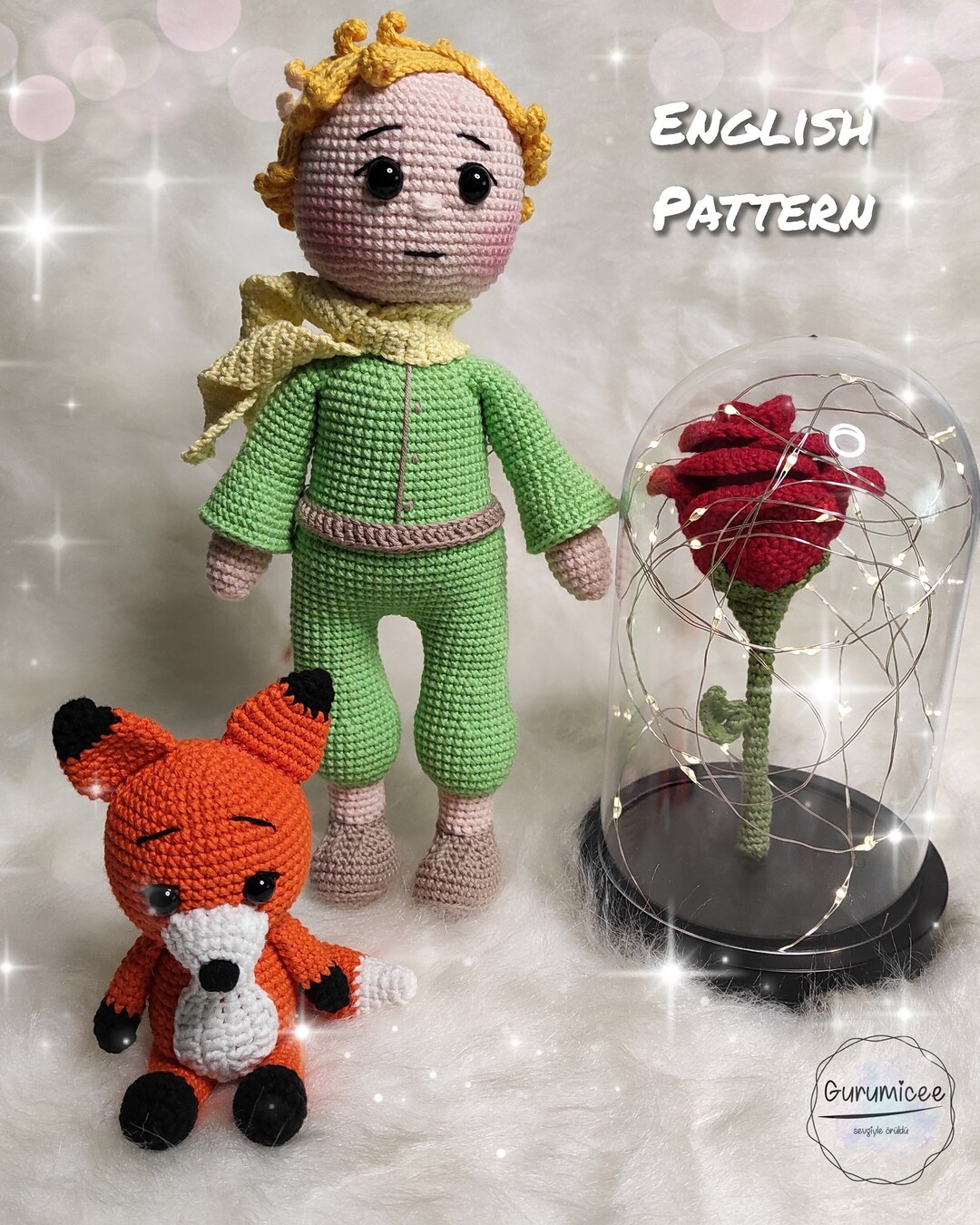 Little Prince Fox and Rose (3 Patterns in One) English Pattern Crochet ...