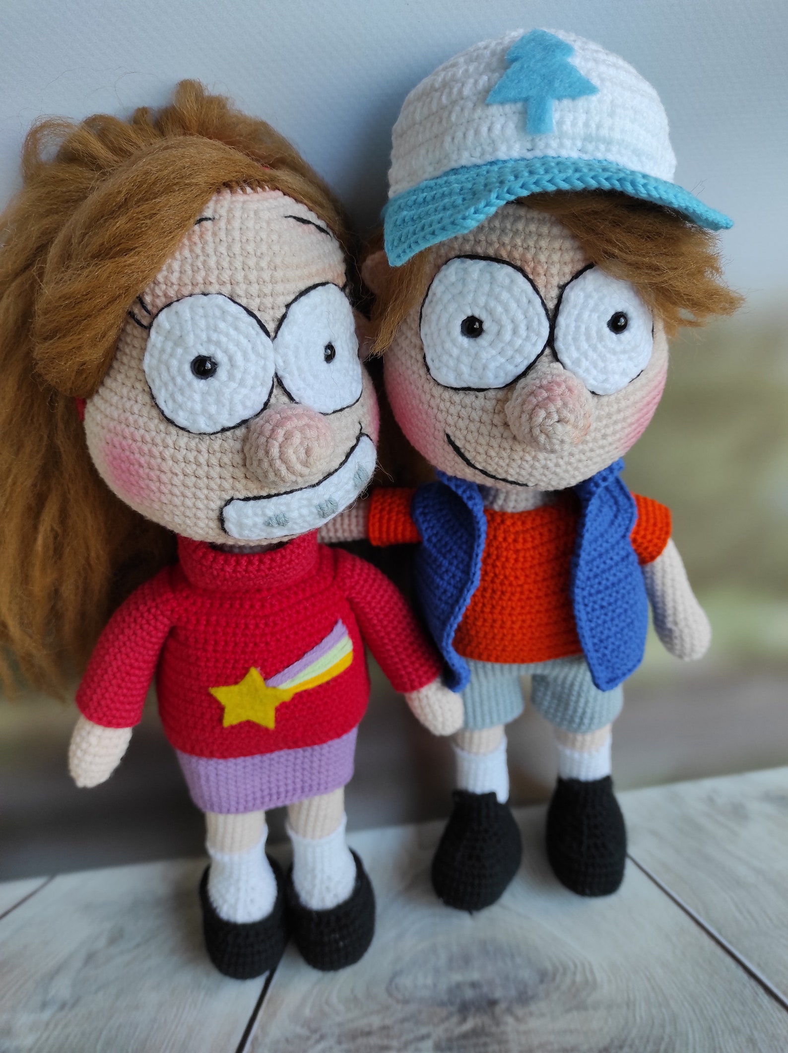 Gravity Falls Mabel and Dipper's English Crochet Pattern - Etsy