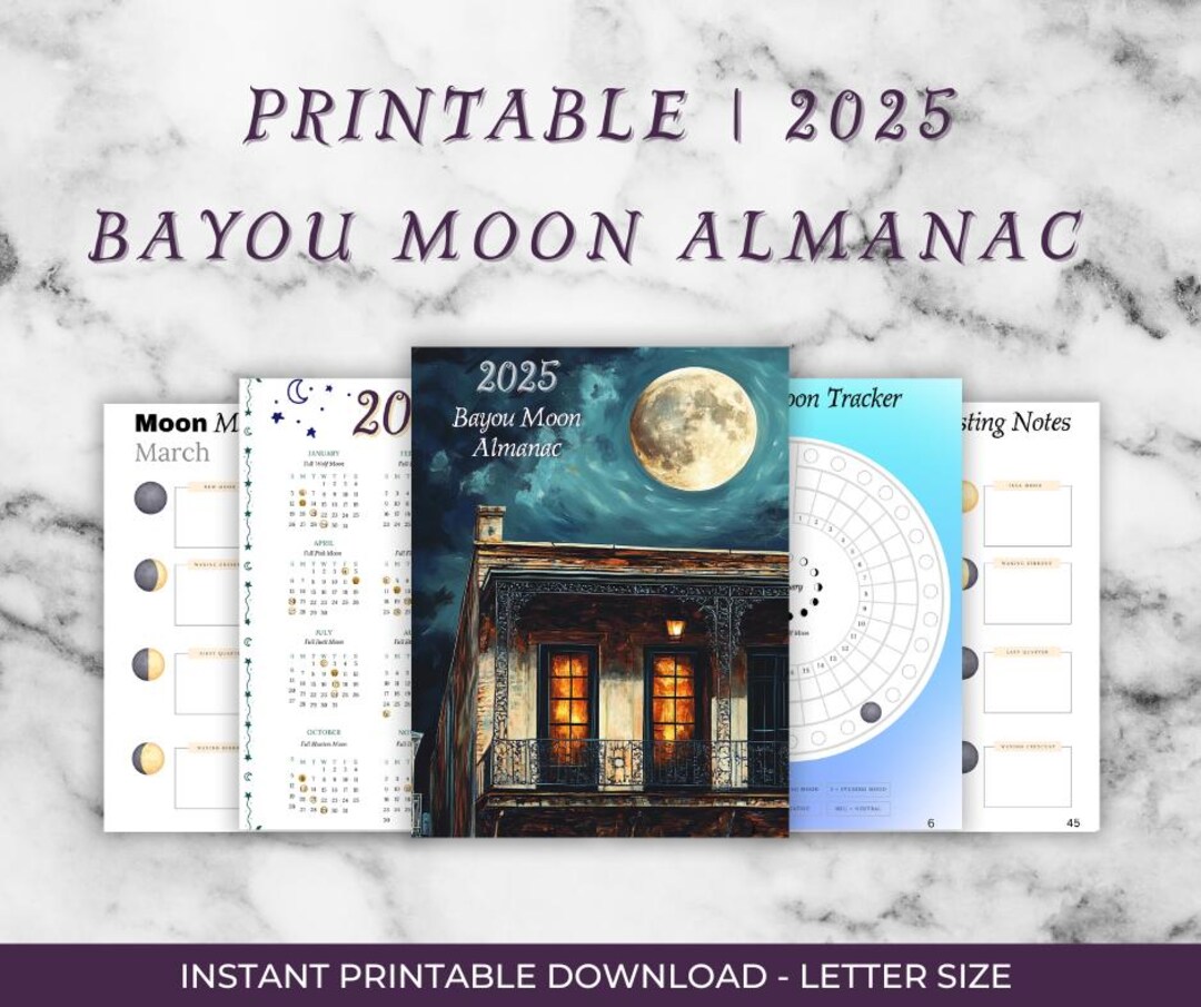 2025 Bayou Moon Almanac: A Digital Guide to Your Lunar Journey - Etsy