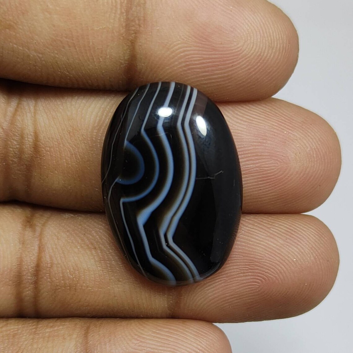 Natural Black Banded Agate26X18mm24Cts... H224 | Etsy