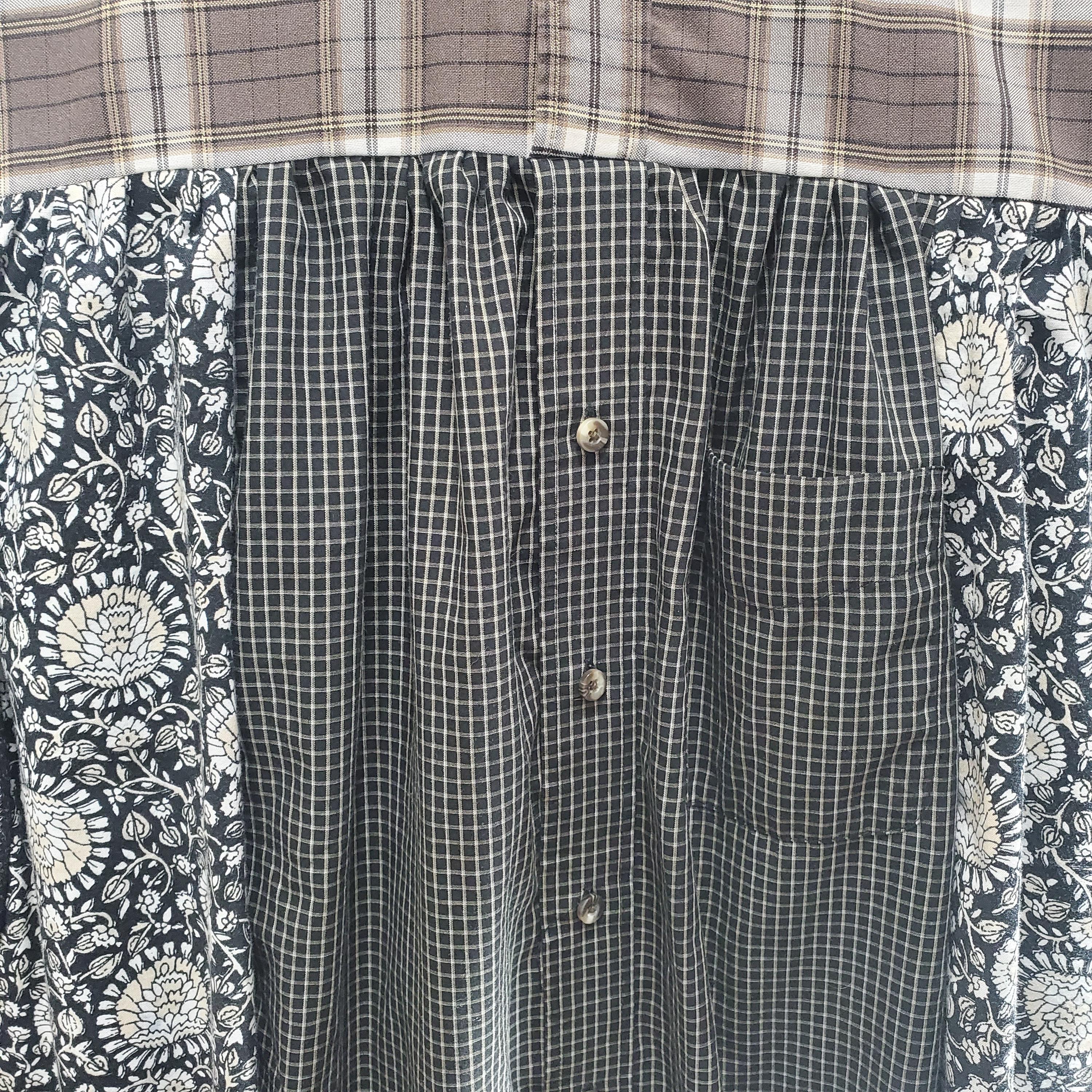 M-XL Plaid Pinafore Dress Button Front Country Farmgirl Cozy Soft ...