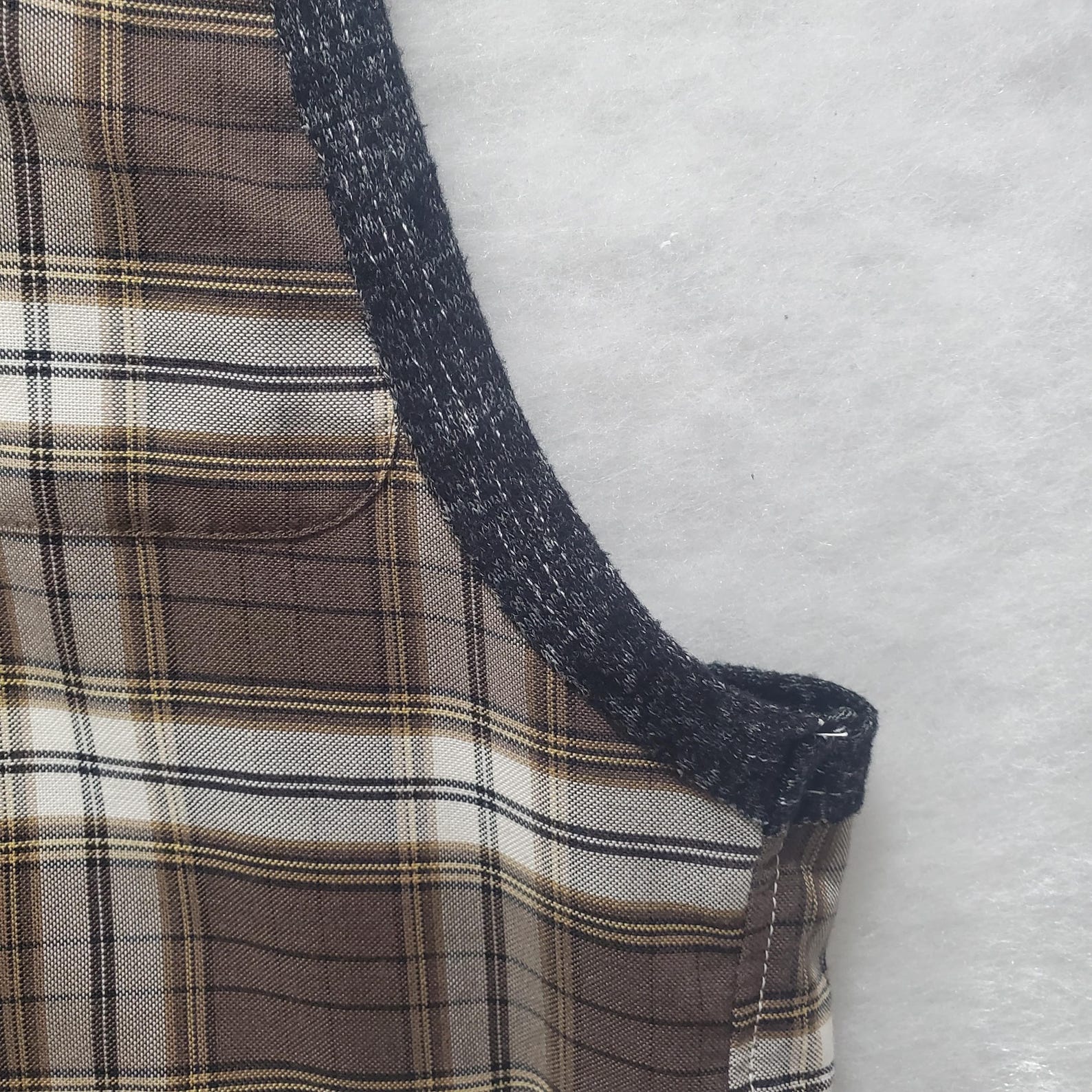 M-XL Plaid Pinafore Dress Button Front Country Farmgirl Cozy Soft ...