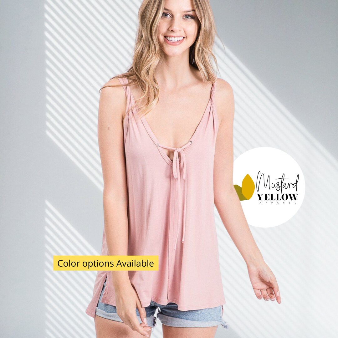 Lightweight Flowy Tank Top for Women Summer Top Twisted Straps With ...