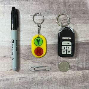 Bluey Inspired Yes/no Button Acrylic Keychain - Etsy