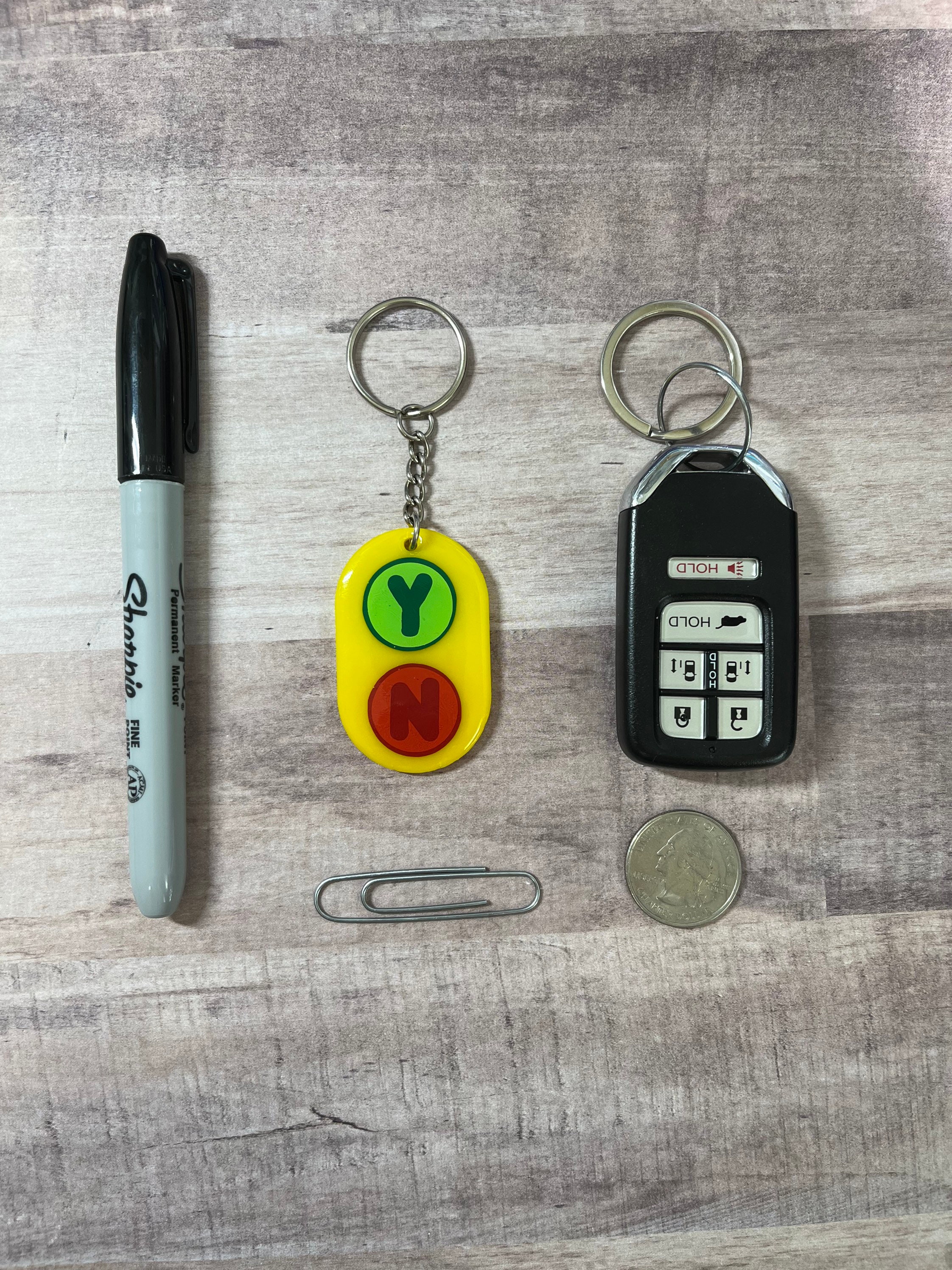 Bluey Inspired Yes/no Button Acrylic Keychain - Etsy