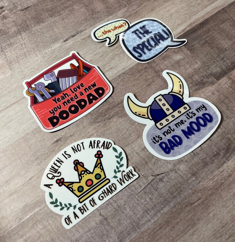 Bluey Inspired Funny Permanent Vinyl Sticker Pack 2 | Etsy