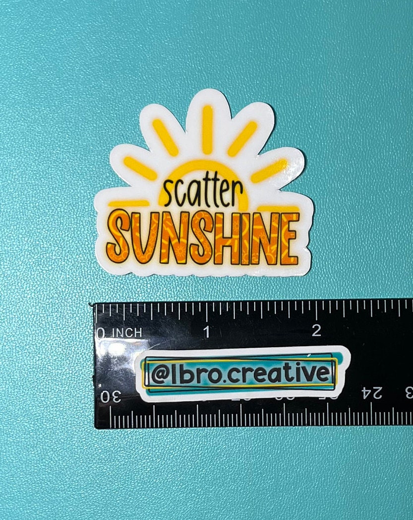 Scatter Sunshine Vinyl Sticker | Sun Drawing Decal | Inspirational ...