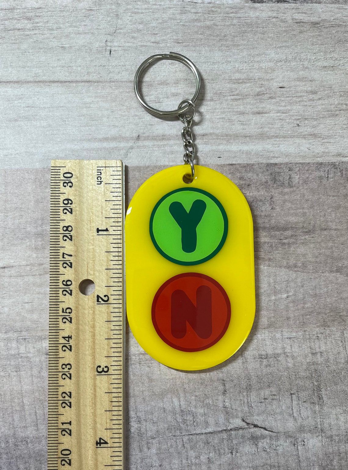 Bluey Inspired Yes/no Button Acrylic Keychain - Etsy