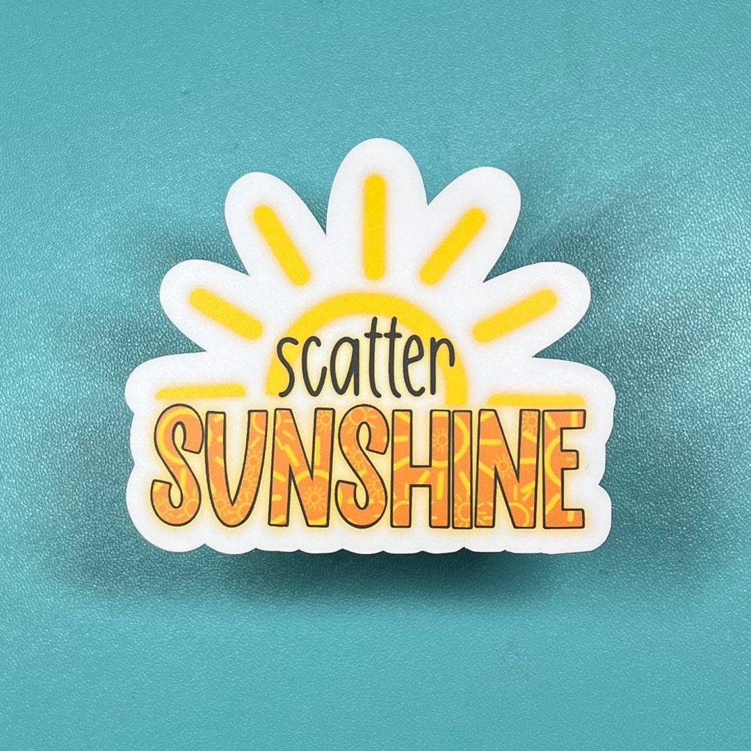 Scatter Sunshine Vinyl Sticker | Sun Drawing Decal | Inspirational ...