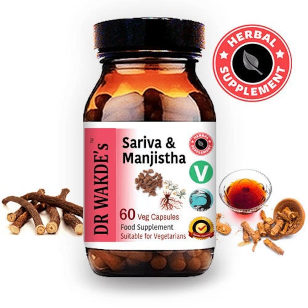DR WAKDE'S Sariva & Manjistha Capsules | 60 Veg Caps | Detoxifying ...