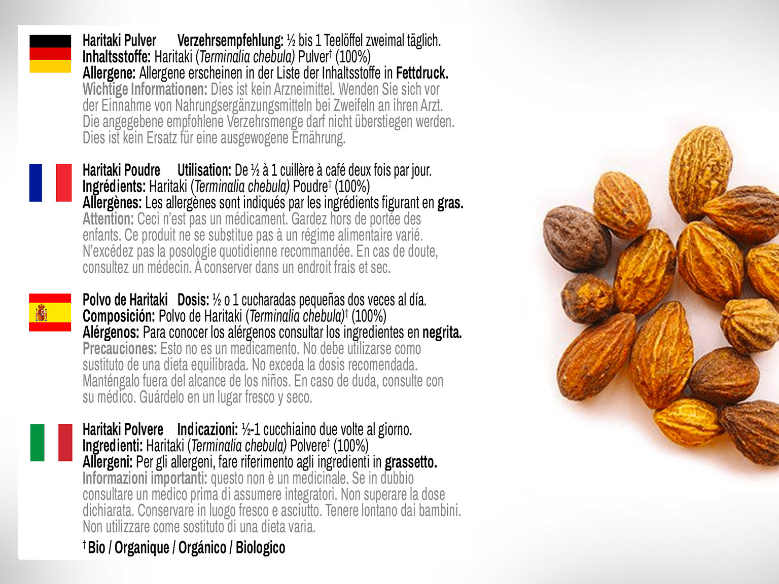 DR WAKDE'S Organic Haritaki Powder hirda Terminalia Chebula Pure, Raw ...