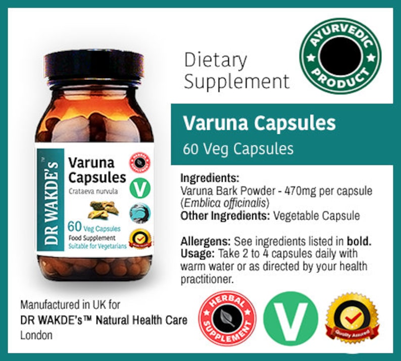 DR WAKDE'S Varuna Capsules (crataeva Nurvula) | 60 Veg Caps | Ayurvedic ...