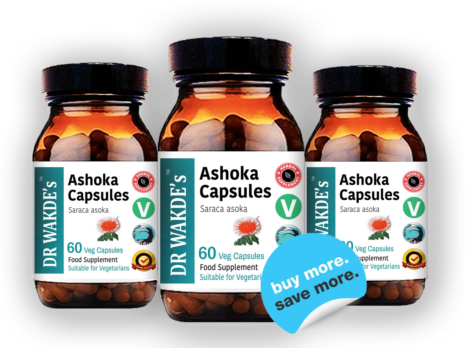 DR WAKDE'S Ashoka Capsules (saraca Asoka) | 60 Veg Caps | Ayurvedic ...