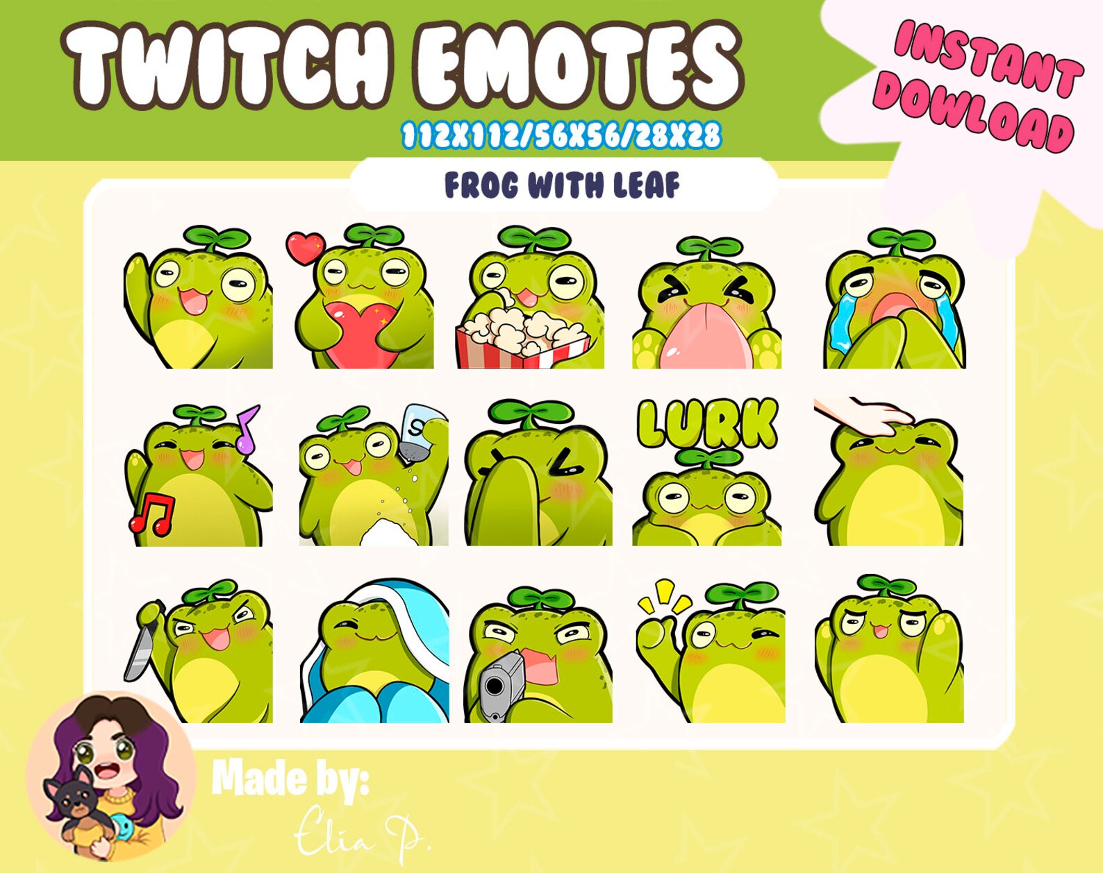 15 Frogs Twitch Sub Emote / Youtube / Badge / Emote / Twitch - Etsy