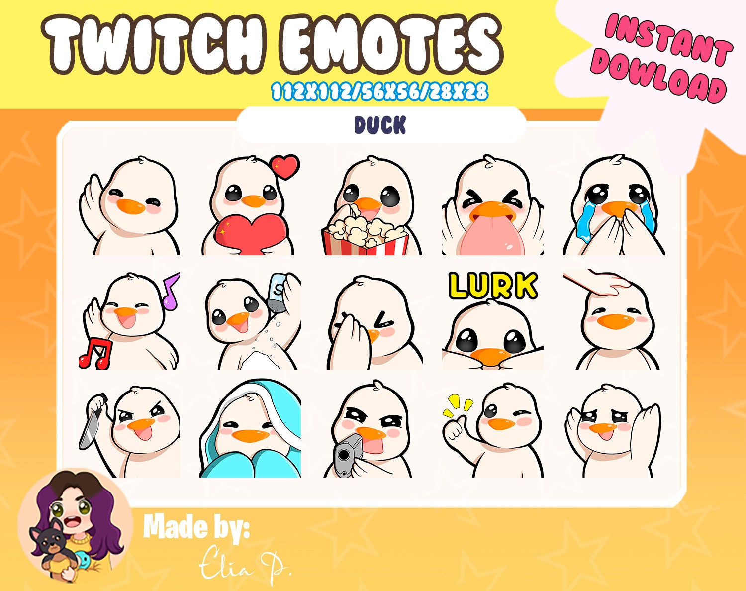 15 Ducks Twitch Sub Emote / Youtube / Badge / Emote / Twitch - Etsy