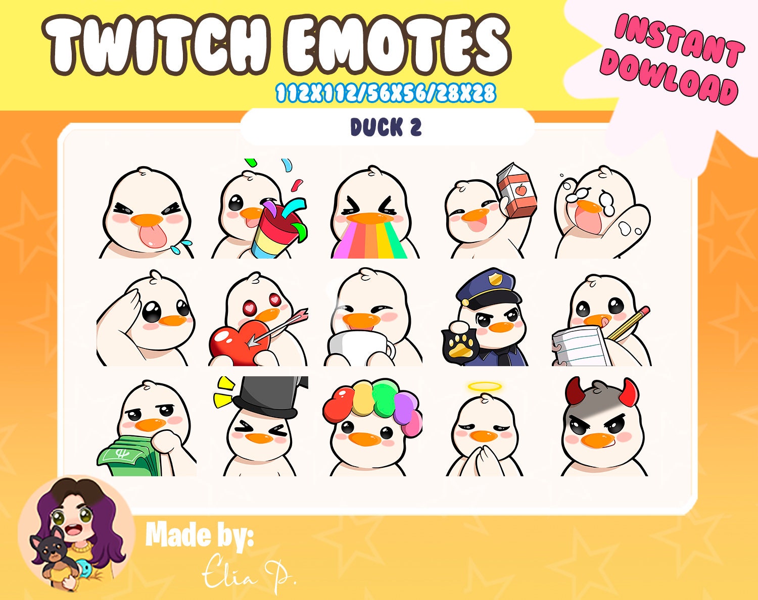 15 Ducks Twitch Sub Emote / Youtube / Badge / Emote / Twitch - Etsy
