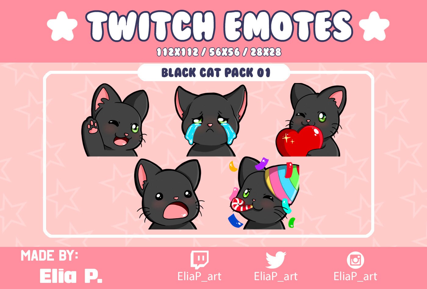Black Cat With Green Eyes Twitch Sub Emote / Youtube / Badge / Emote ...