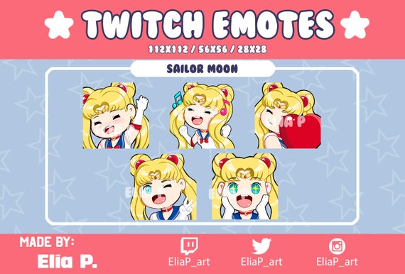 Sailor Moon Twitch Sub Emote / Youtube / Badge / Emote / | Etsy