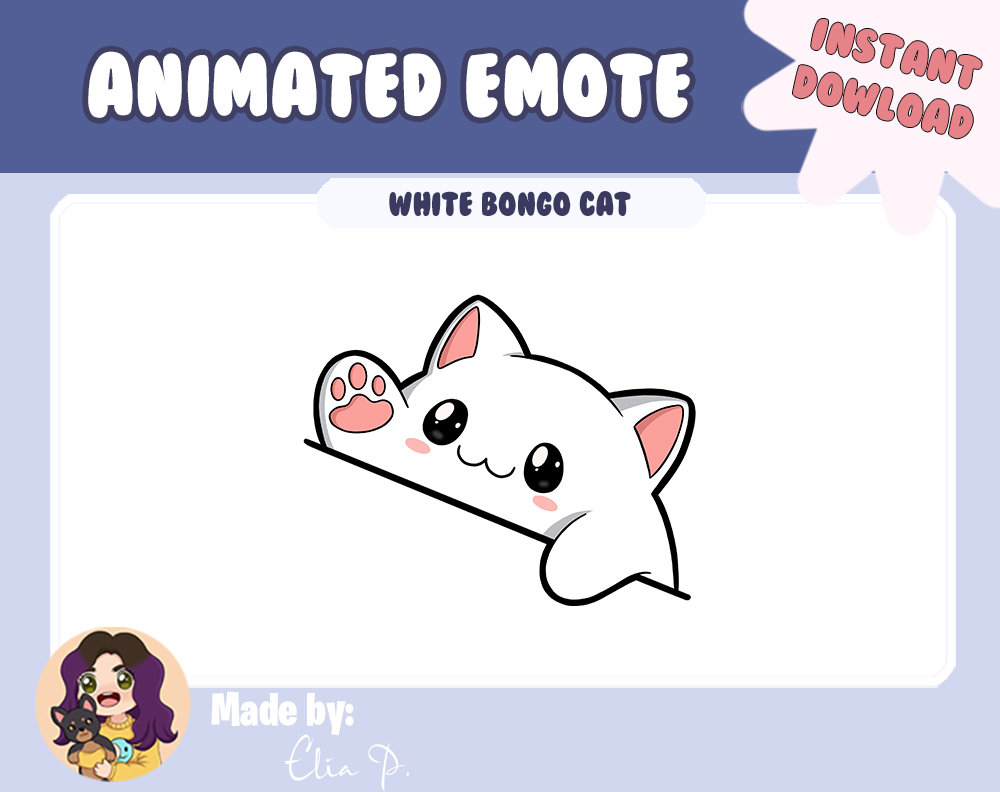Animated Bongo Cat Emote Twitch Sub Emote / Youtube / Badge / Emote ...