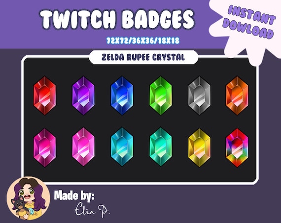 Zelda Rupee Crystal by Elia P. Twitch Sub Badge / Youtube / - Etsy