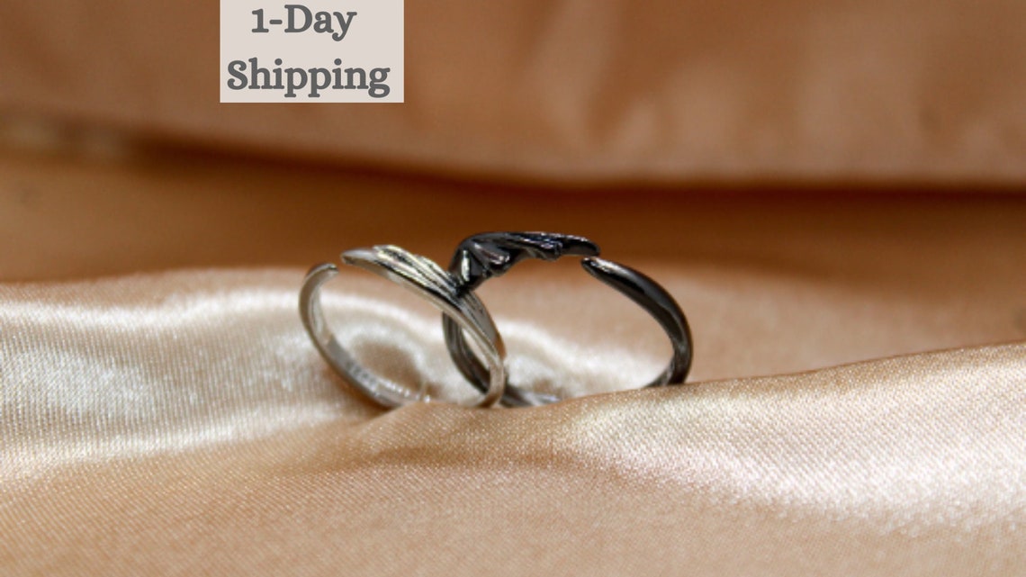 Stylish Couple Rings Set Adjustable Matching Rings i - Etsy