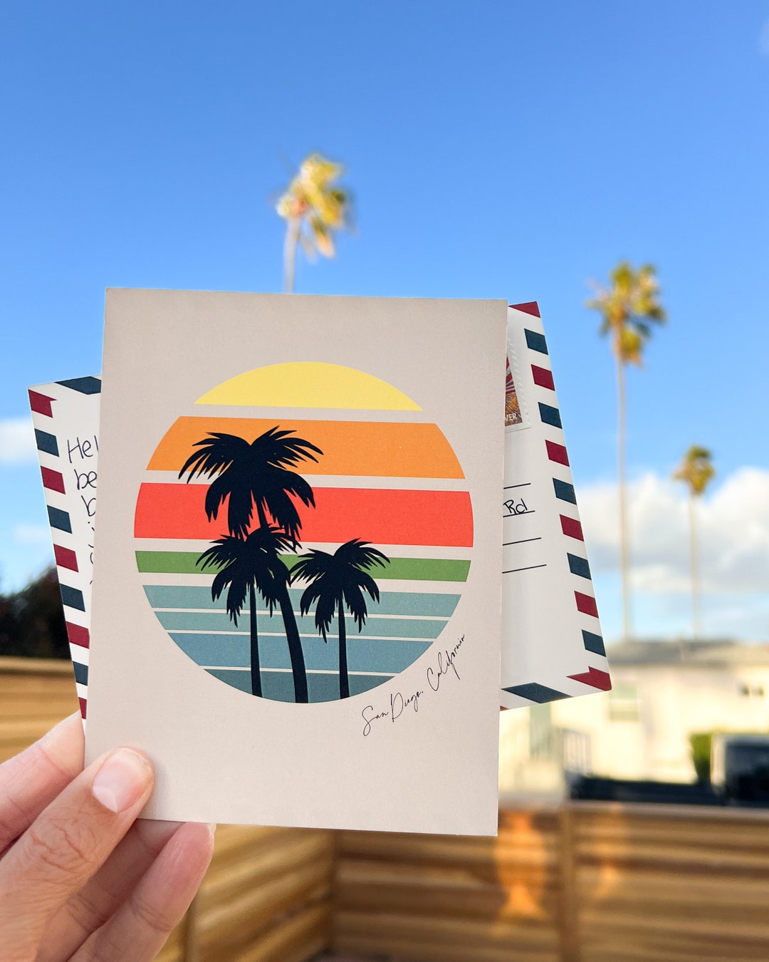 Pop Art Palm Trees Postcard - Etsy