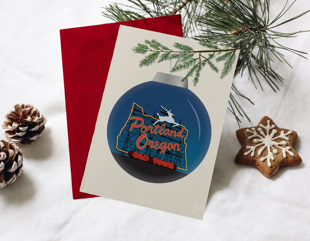 Portland Stag Holiday Card Set of 8 Cards Single Card - Etsy