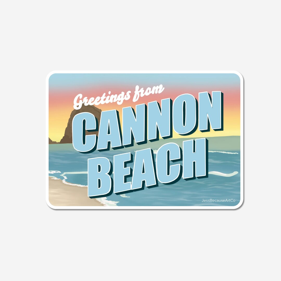 Cannon Beach Vinyl Sticker | Waterproof / UV Resistant Vinyl Sticker ...