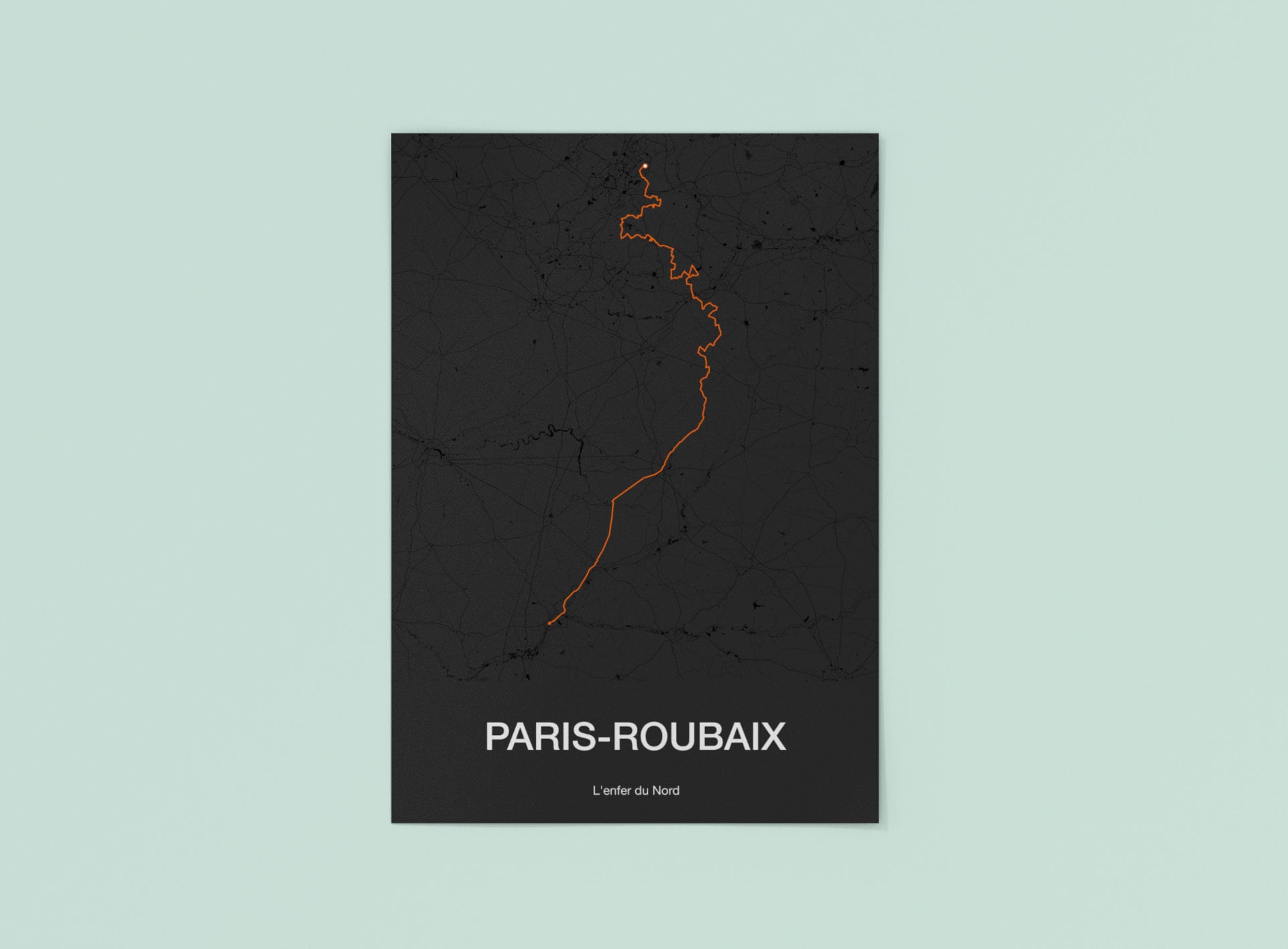 Paris-roubaix - Cycling Map Art Print - Cycling Gift - Minimalist ...