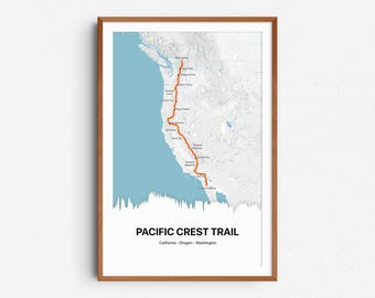 Pacific Crest Trail Map, Pct Class of 23’ Gift - Etsy