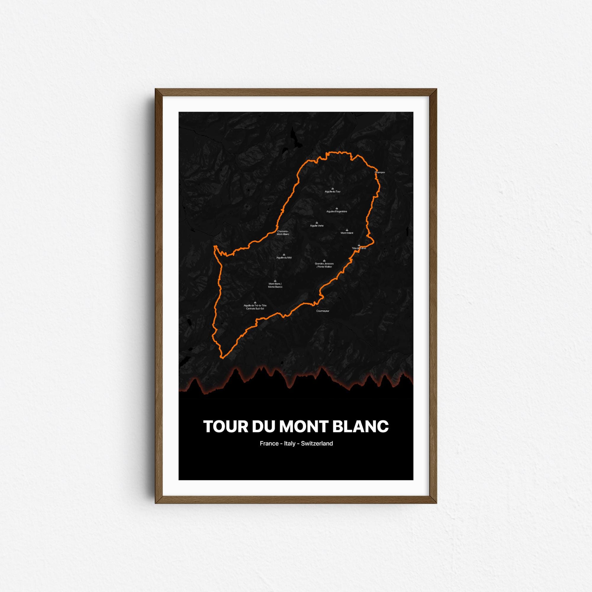 Tour Du Mont Blanc Trail Map | TMB Poster | Tour Du Mont Blanc Hiking ...