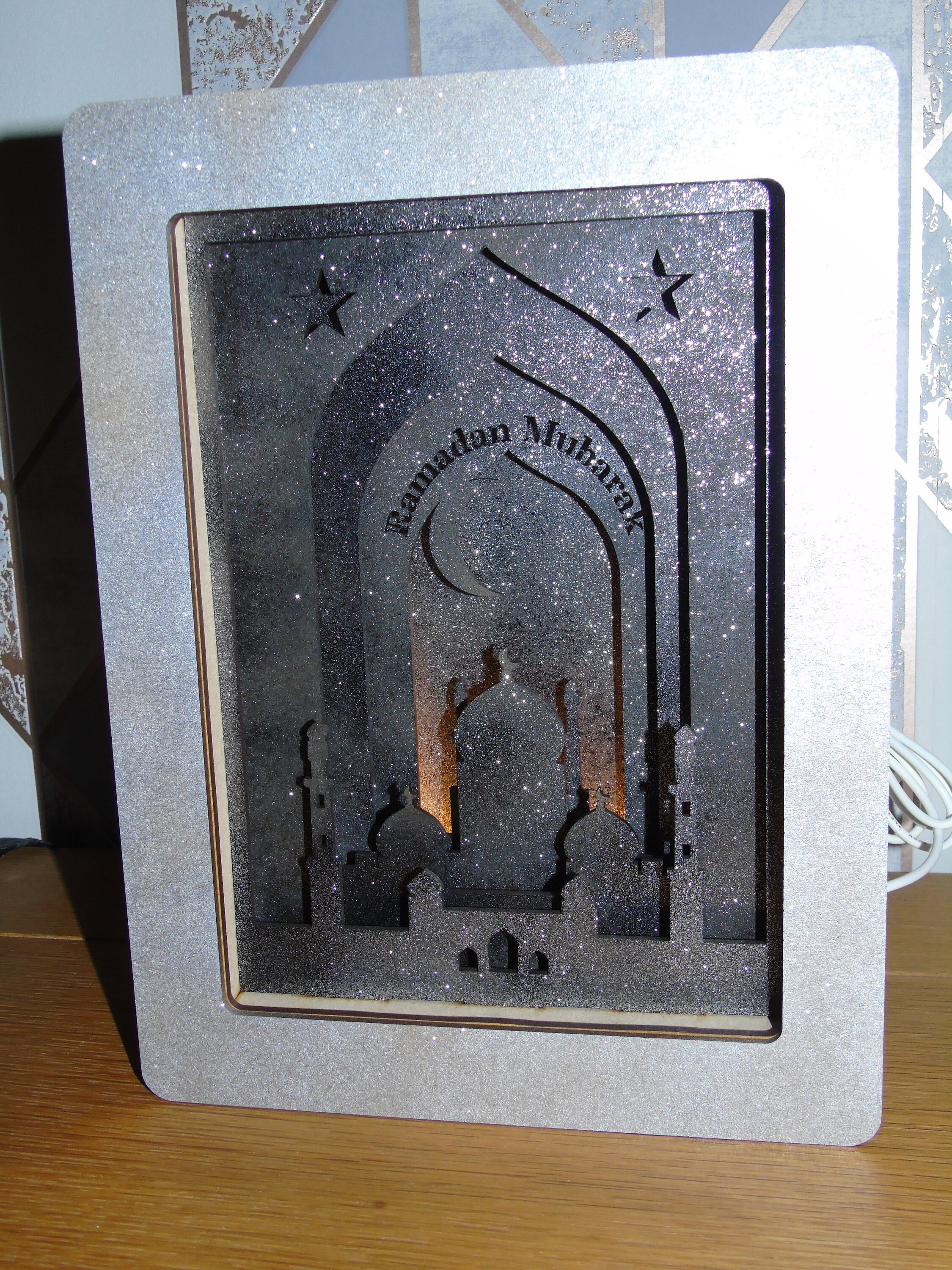 Ramadan Mubarak Eid Lightbox Shadowbox LED Decoration - Etsy