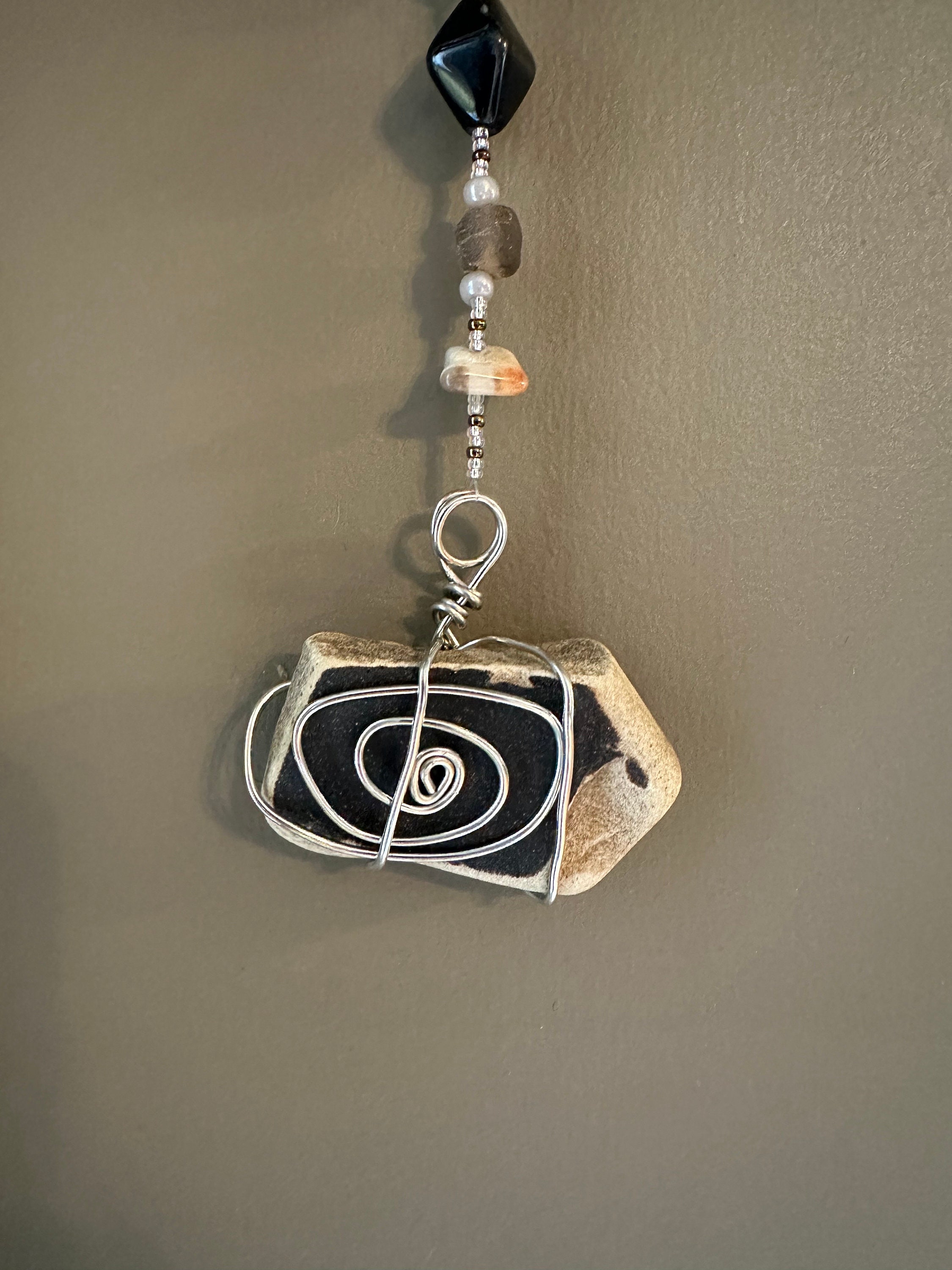 Wire Wrapped Pottery Piece - Etsy