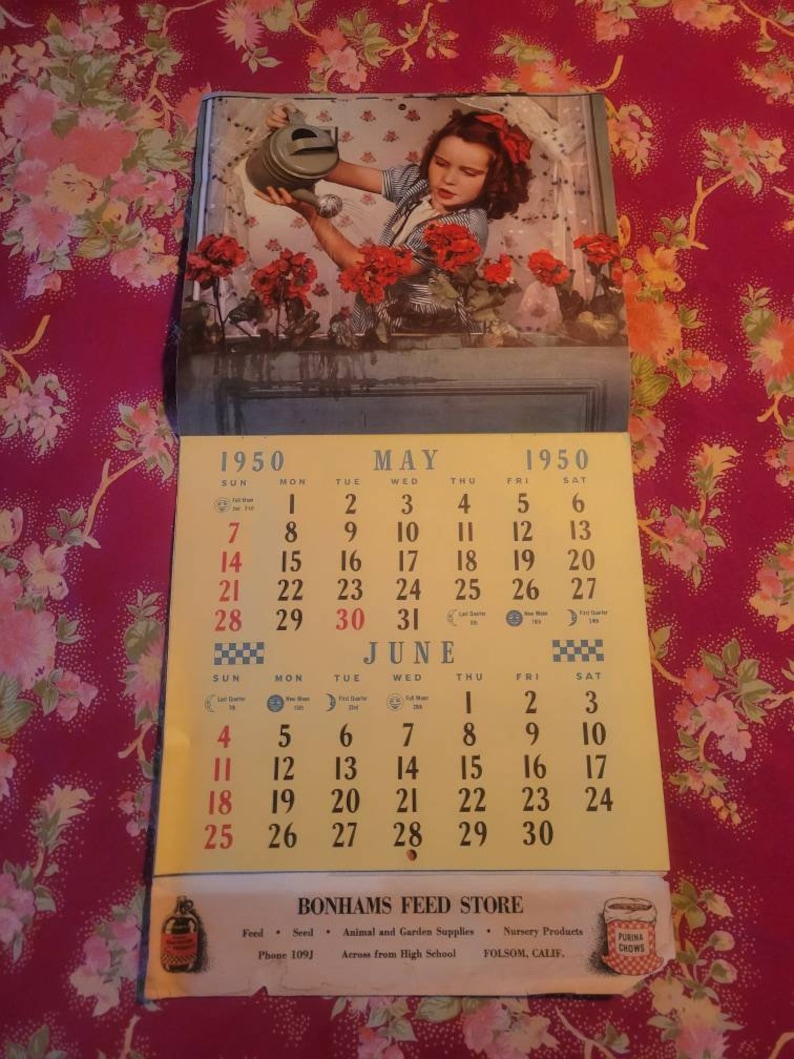 Vintage Feed Store Calendar - Etsy