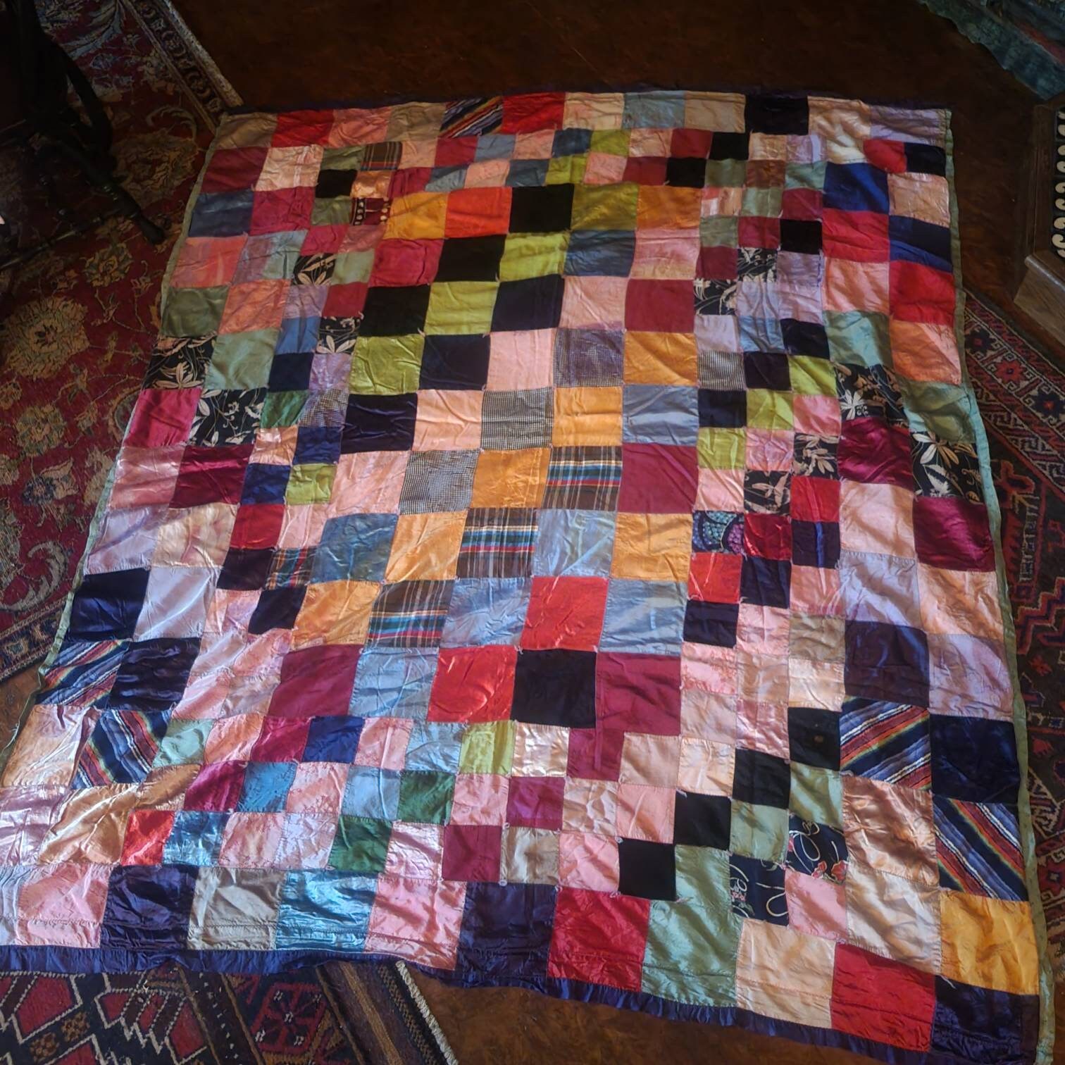 Vintage Satin Quilt - Etsy