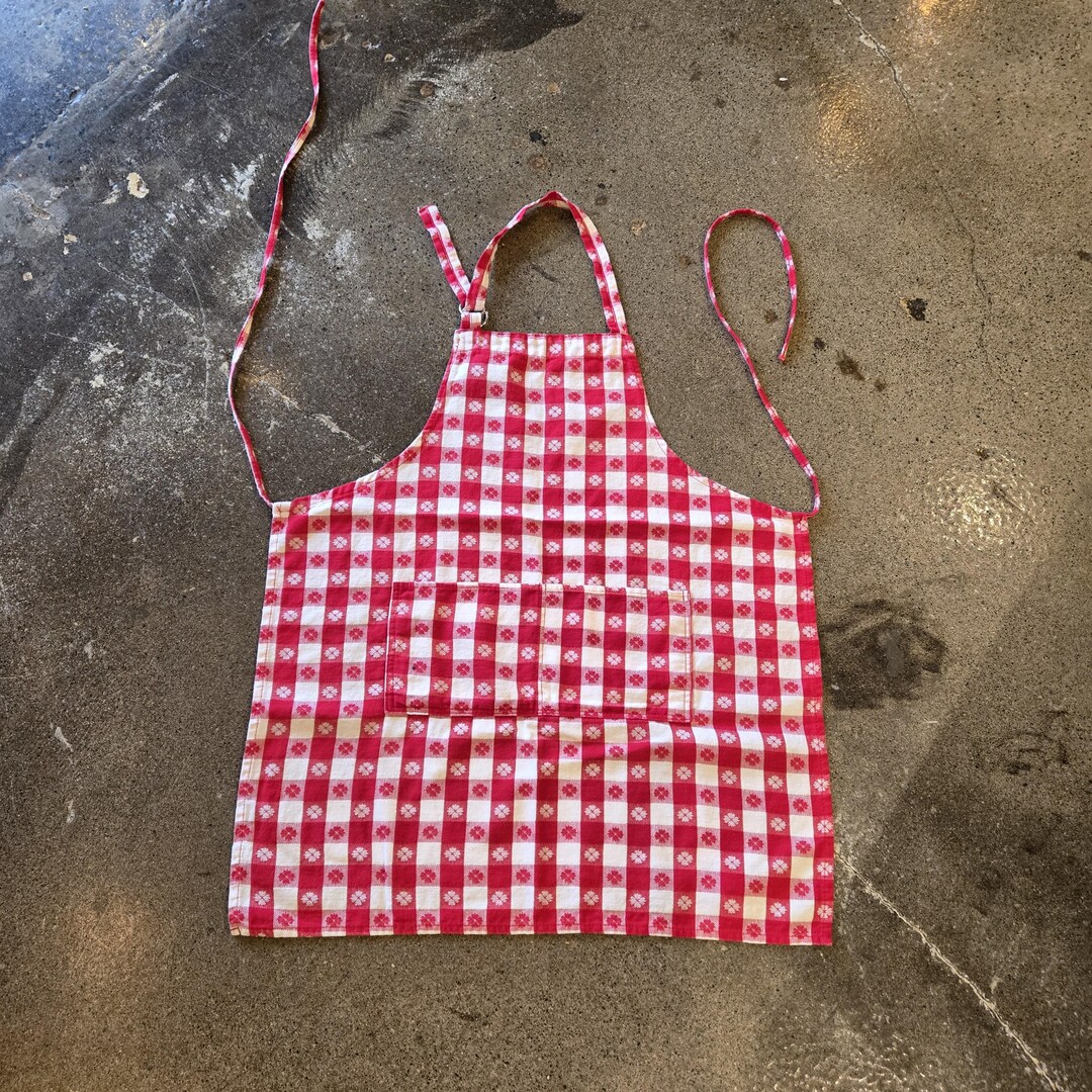 Red & White Checkered Apron - Etsy