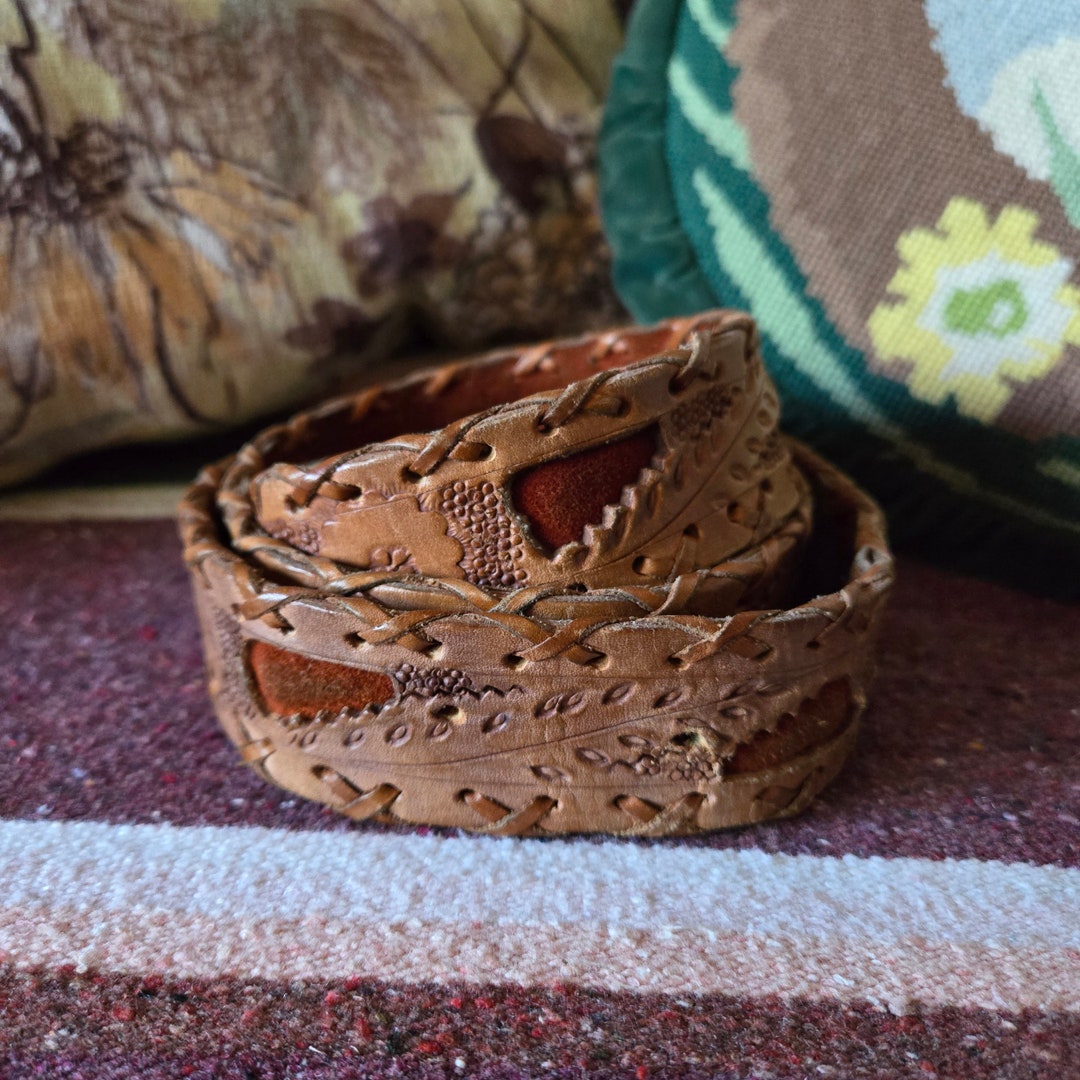 Vintage Leather Belt - Etsy