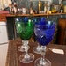 Vintage Colored Wine Glasses in Cut Glass, Blue and Green Glassware - Etsy
