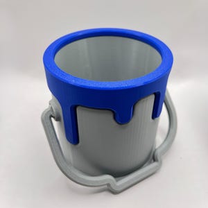 3D Printed Painted Bucket With Handle and Dripping Pen Holder - Etsy