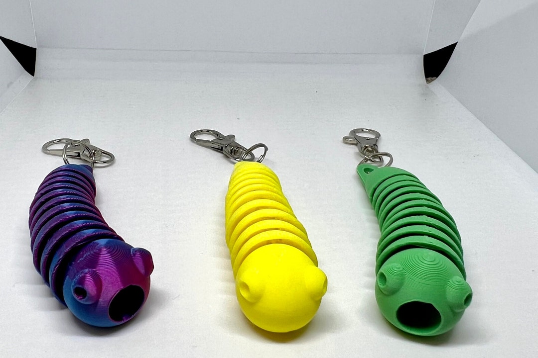 Articulated Fidget Worm Keyring / Keychain - Etsy