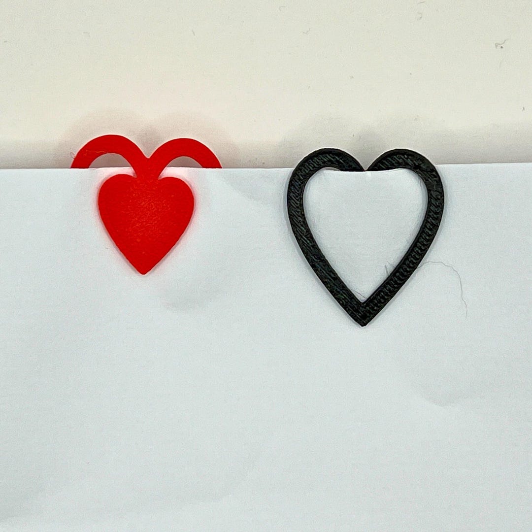 Heart Shaped Paper Clips - 3D Printed - Etsy