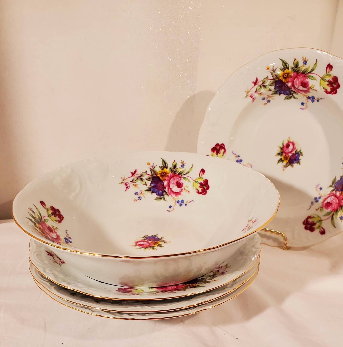 Poland Made Royal Kent's Bavarian Rose Porcelain Dinnerware . Open ...