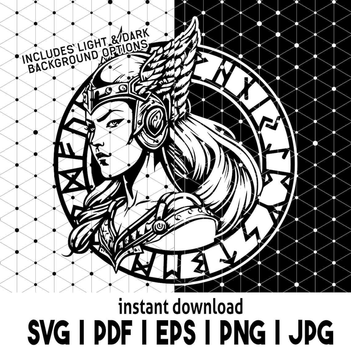 Nordic Valkyrie SVG Stencil Design Instant Digital Download - Etsy
