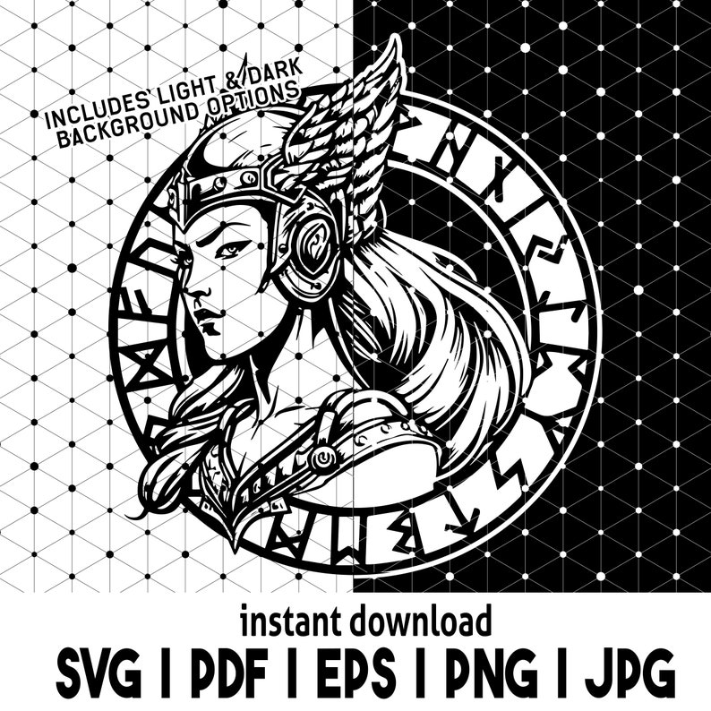 Nordic Valkyrie SVG Stencil Design Instant Digital Download - Etsy