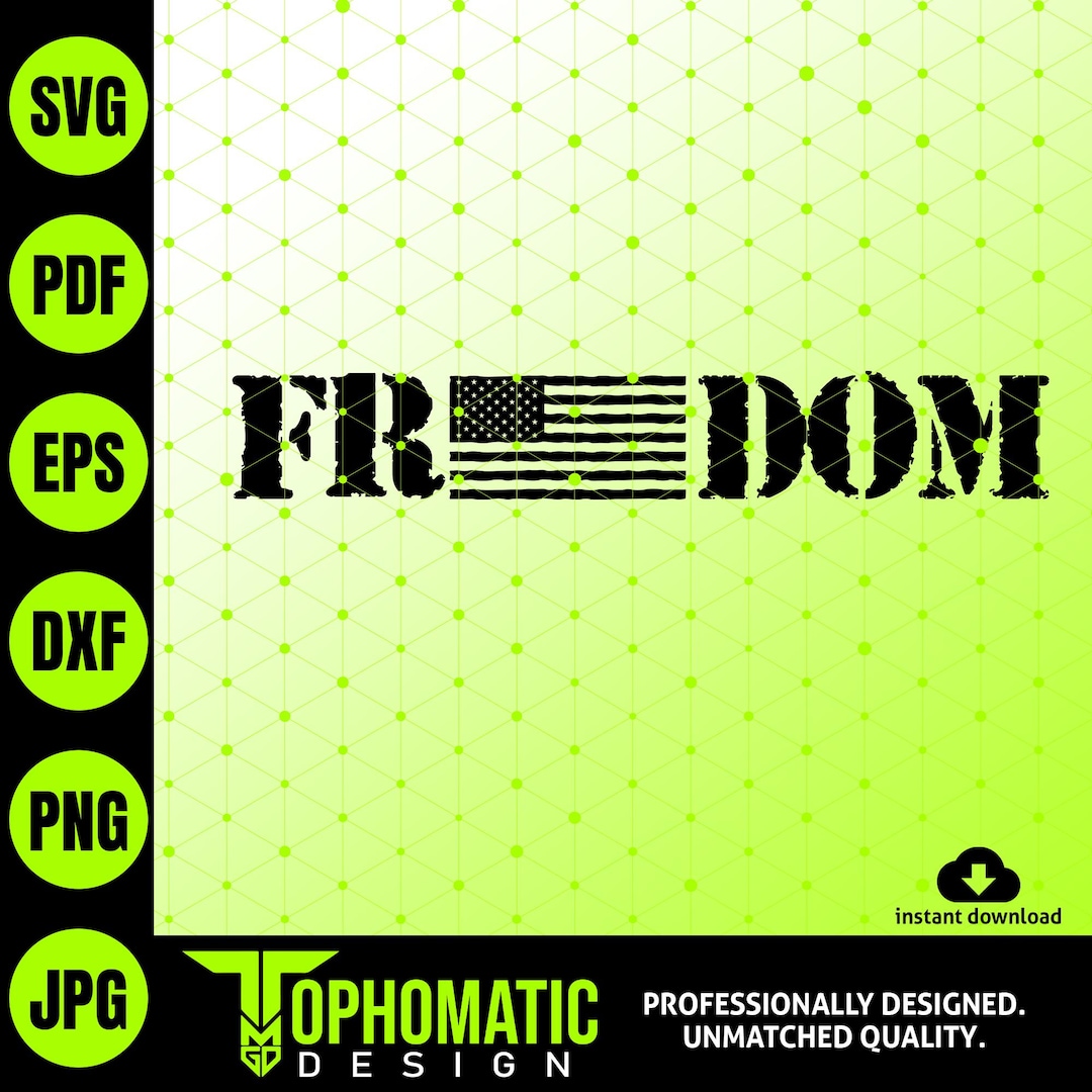 Patriotic Freedom Flag SVG Design - Veteran | Military - Instant ...