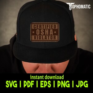 Osha Certified Violator SVG Rectangle Stamp Design, Funny Gag Gifts ...