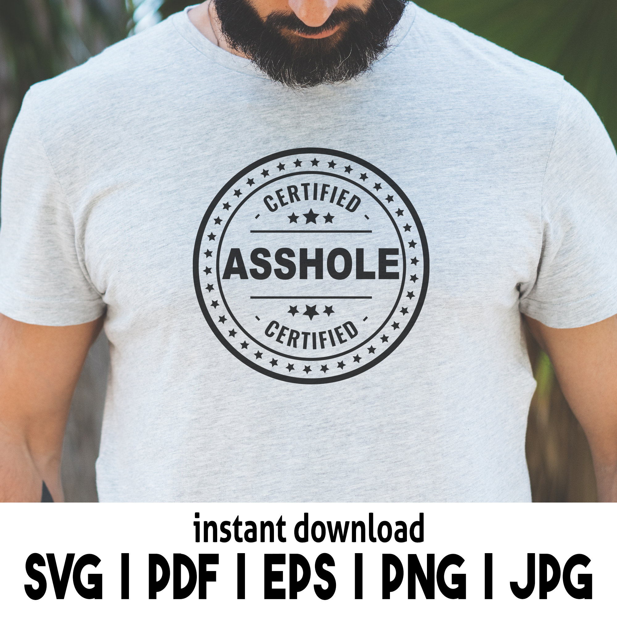 Certified Asshole Svg Stamp Design Funny Gag Birthday Or Etsy
