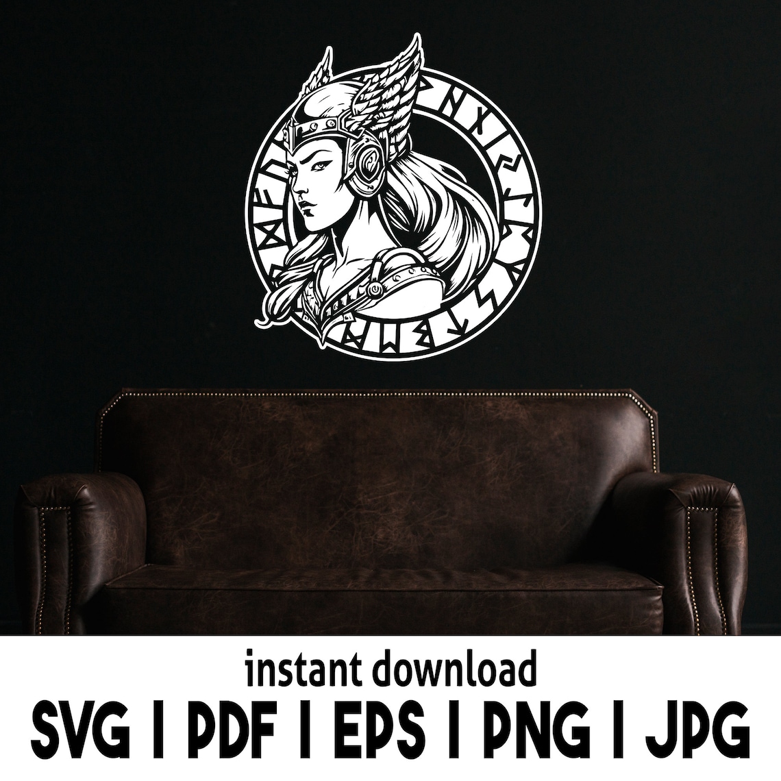 Nordic Valkyrie SVG Stencil Design - Instant Digital Download for Your ...