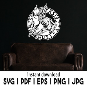 Nordic Valkyrie SVG Stencil Design - Instant Digital Download for Your ...